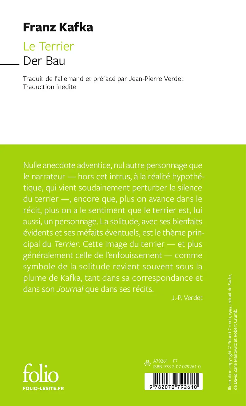 Livre Le Terrier Der Bau Folio